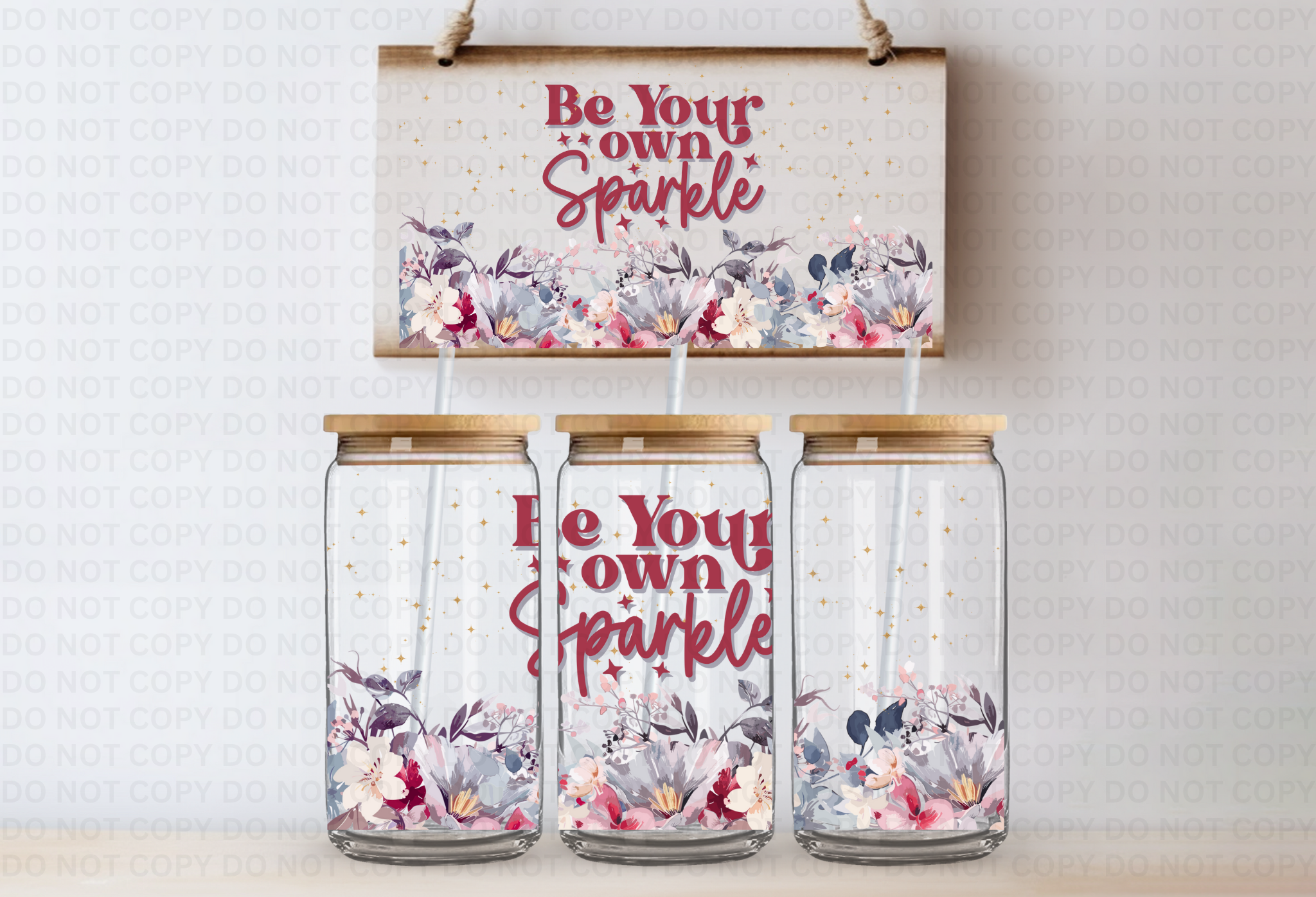 Be your own Sparkle UVDTF 16oz CUP WRAP – 208 Custom Designs