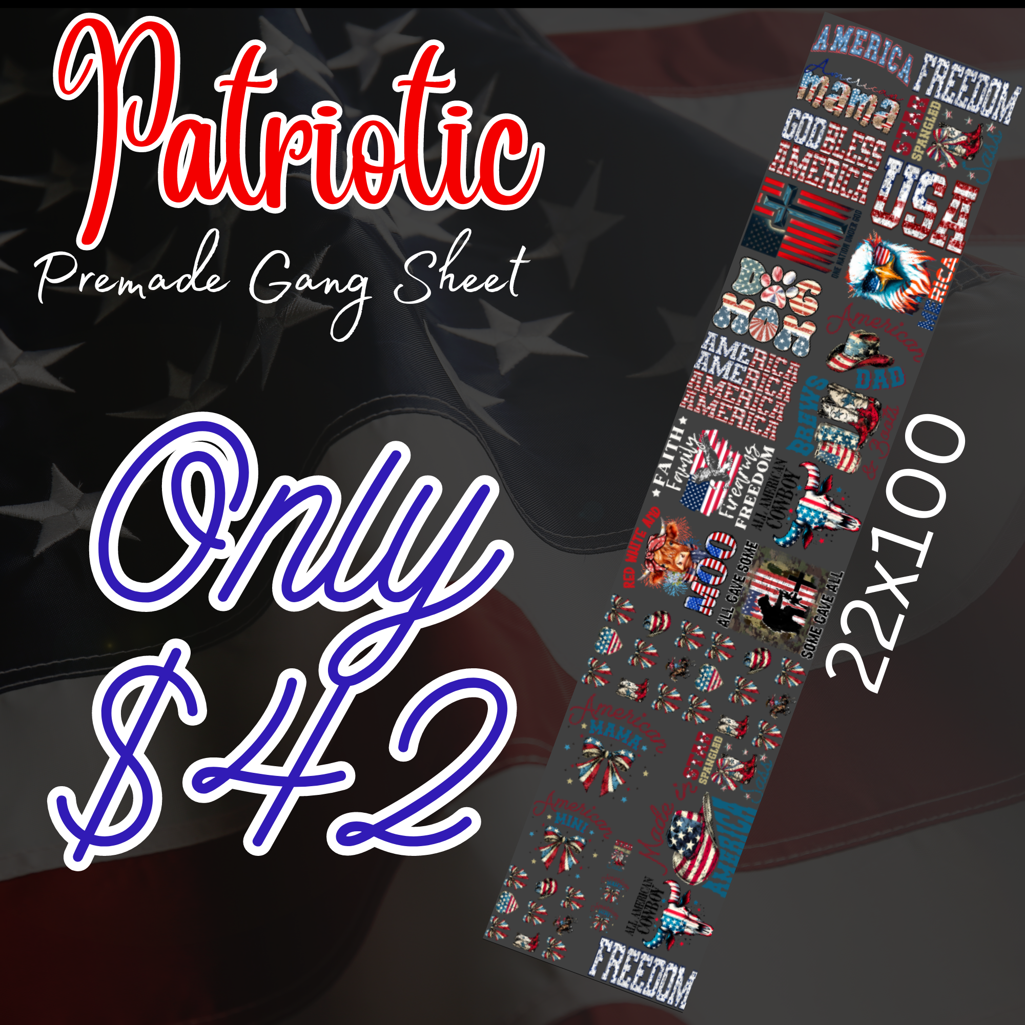 Premade Gang Sheets – 208 Custom Designs