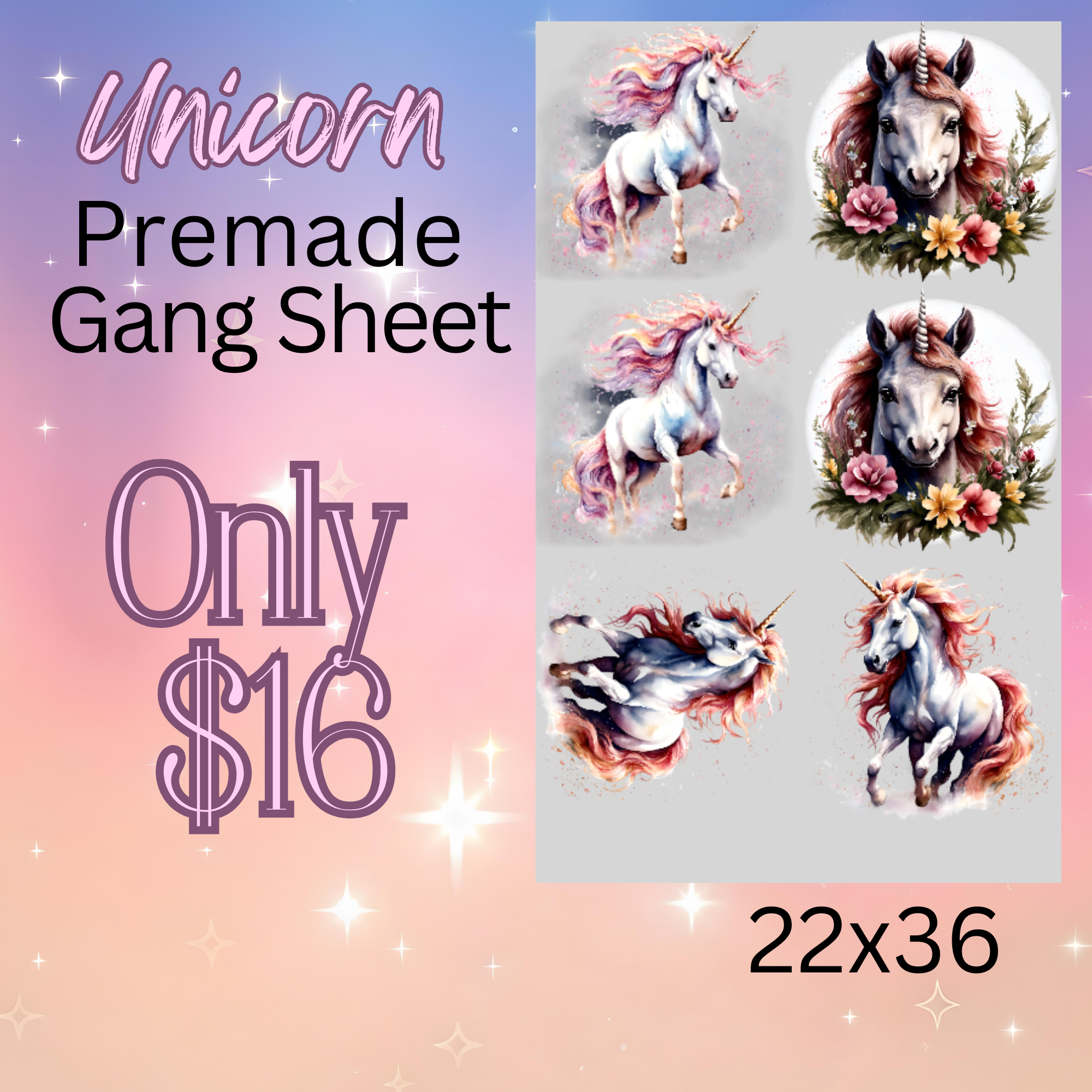 Premade Gang Sheets – 208 Custom Designs