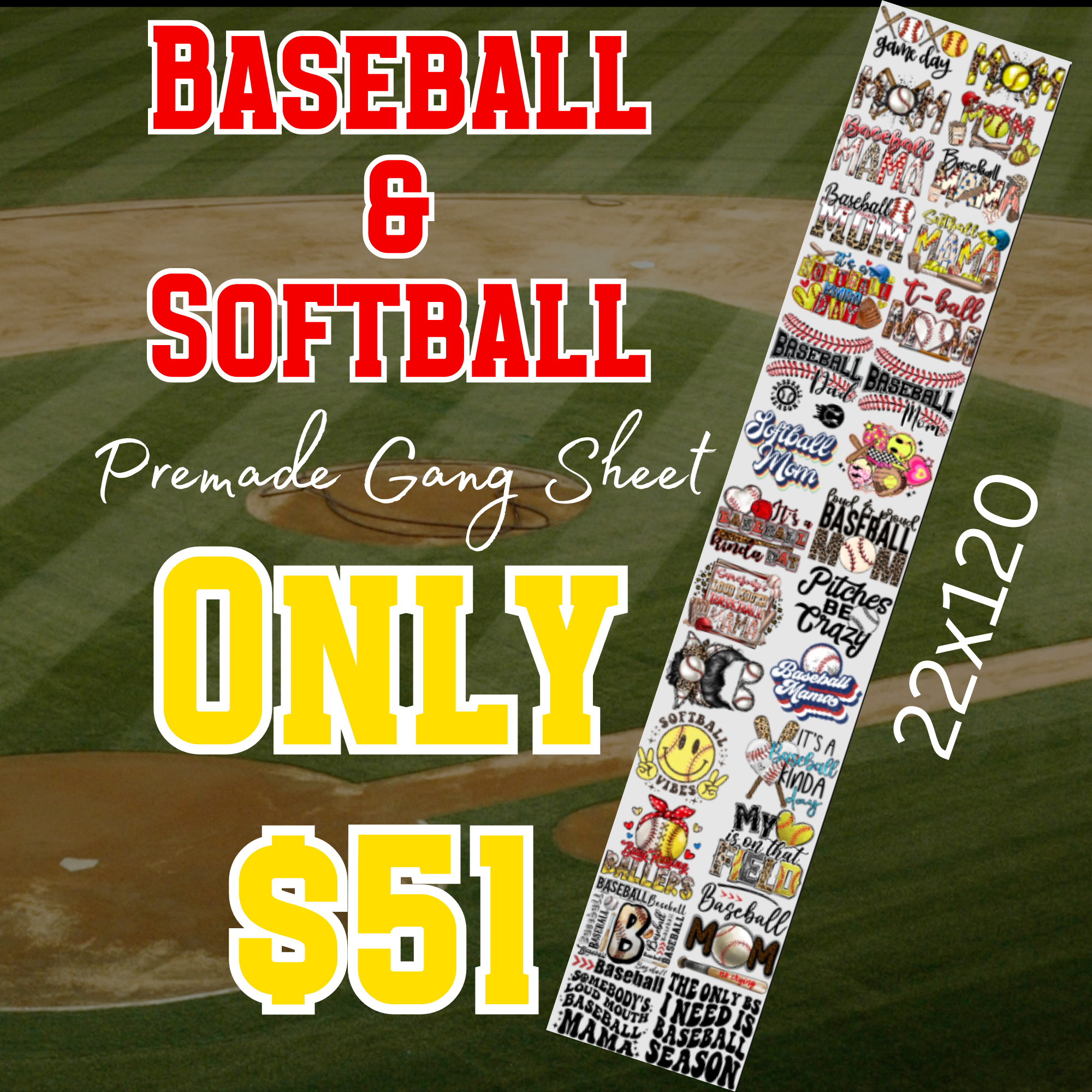 Premade Gang Sheets – 208 Custom Designs